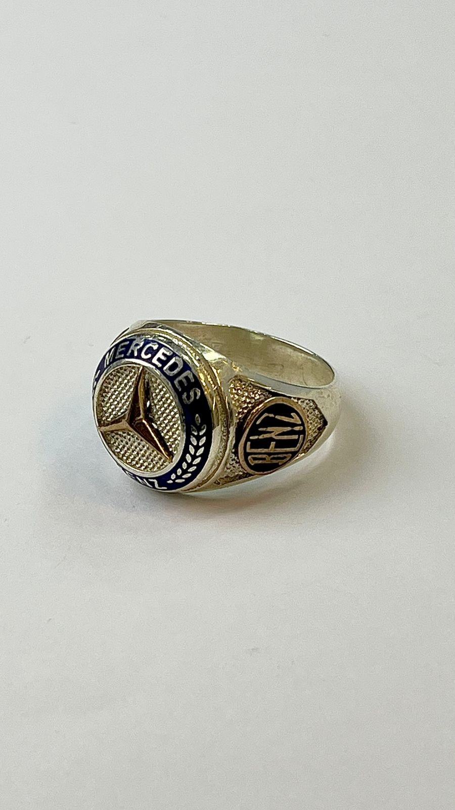 Mercedes Benz Men’s Ring, 925 Italian Silver (8.45 grams) – Queen's Silver